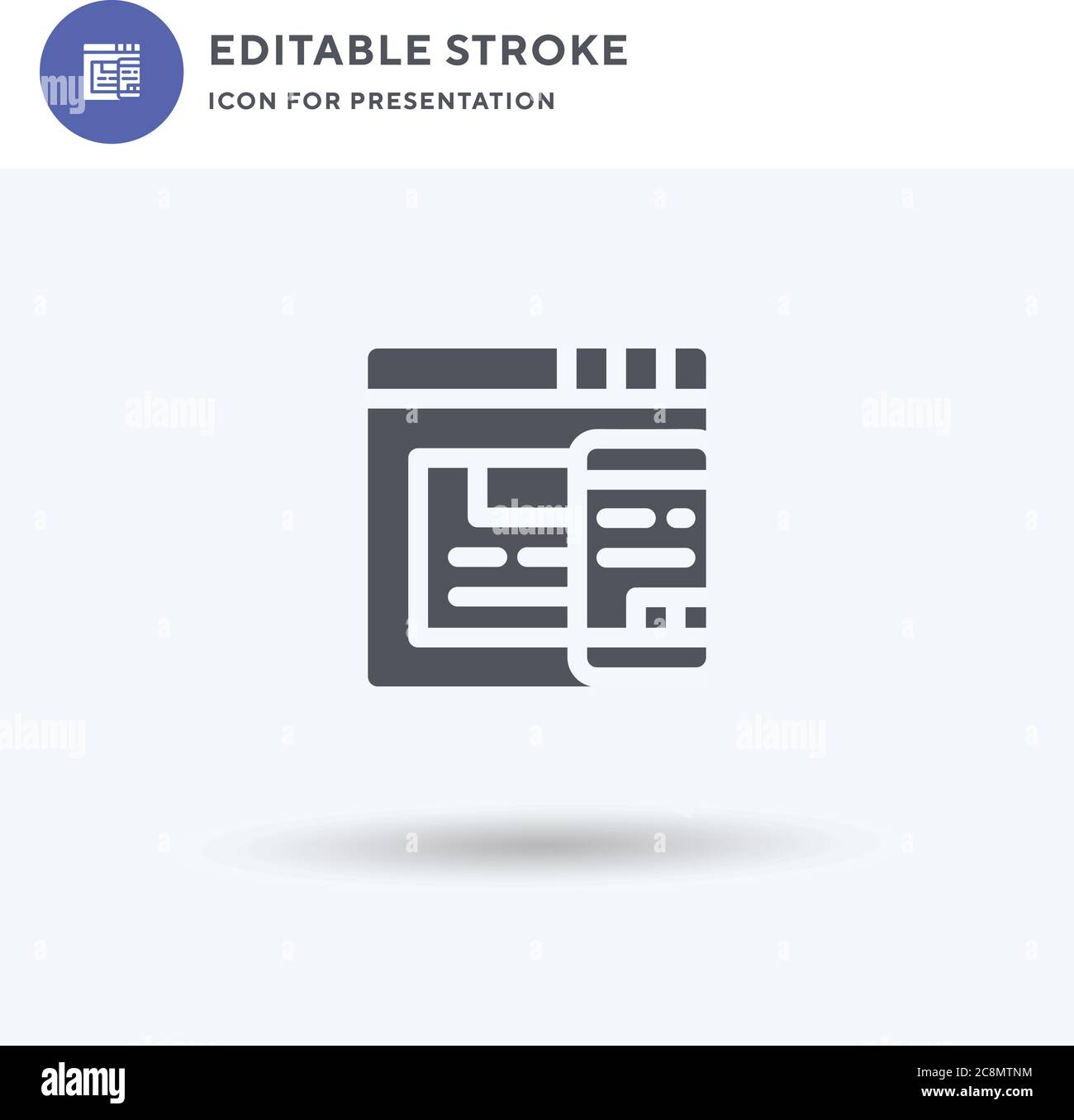 Tabs Symbolvektor, gefülltes flaches Zeichen, solides Piktogramm ...