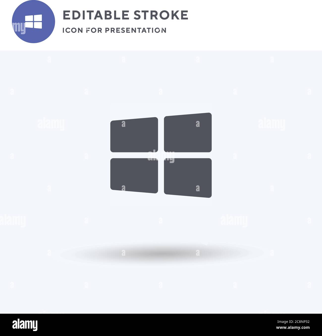 Windows-Symbolvektor, gefülltes flaches Zeichen, solides Piktogramm ...