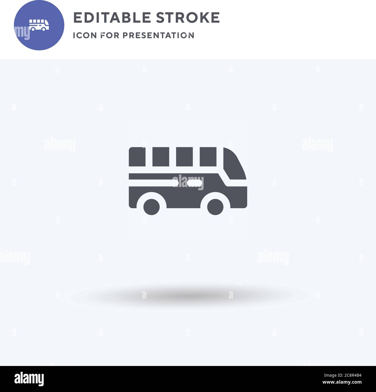 Bus-Symbolvektor, gefülltes flaches Schild, solides Piktogramm isoliert ...