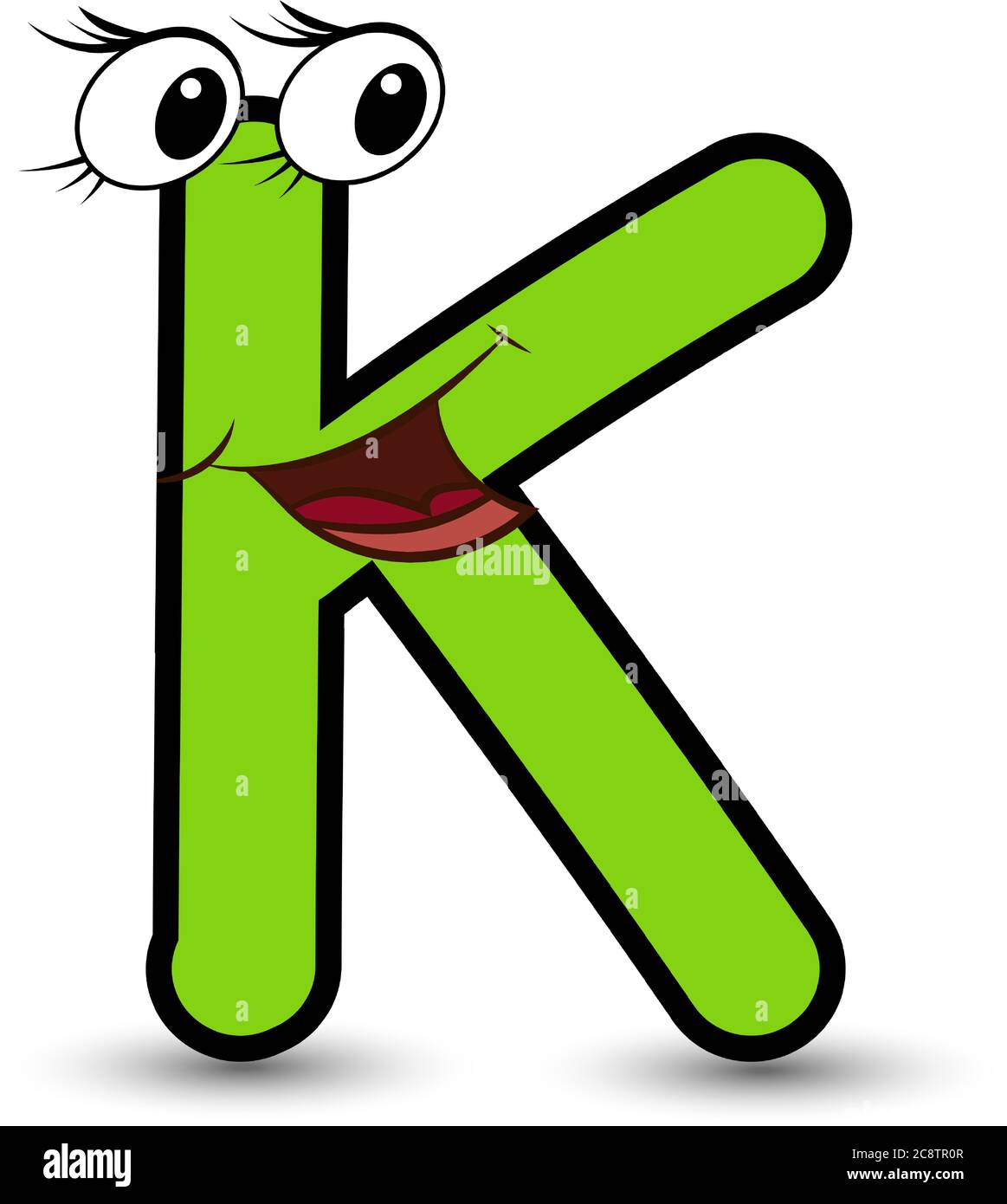 Lustige Hand gezeichnet Cartoon gestylt Schriftart bunten Buchstaben K ...