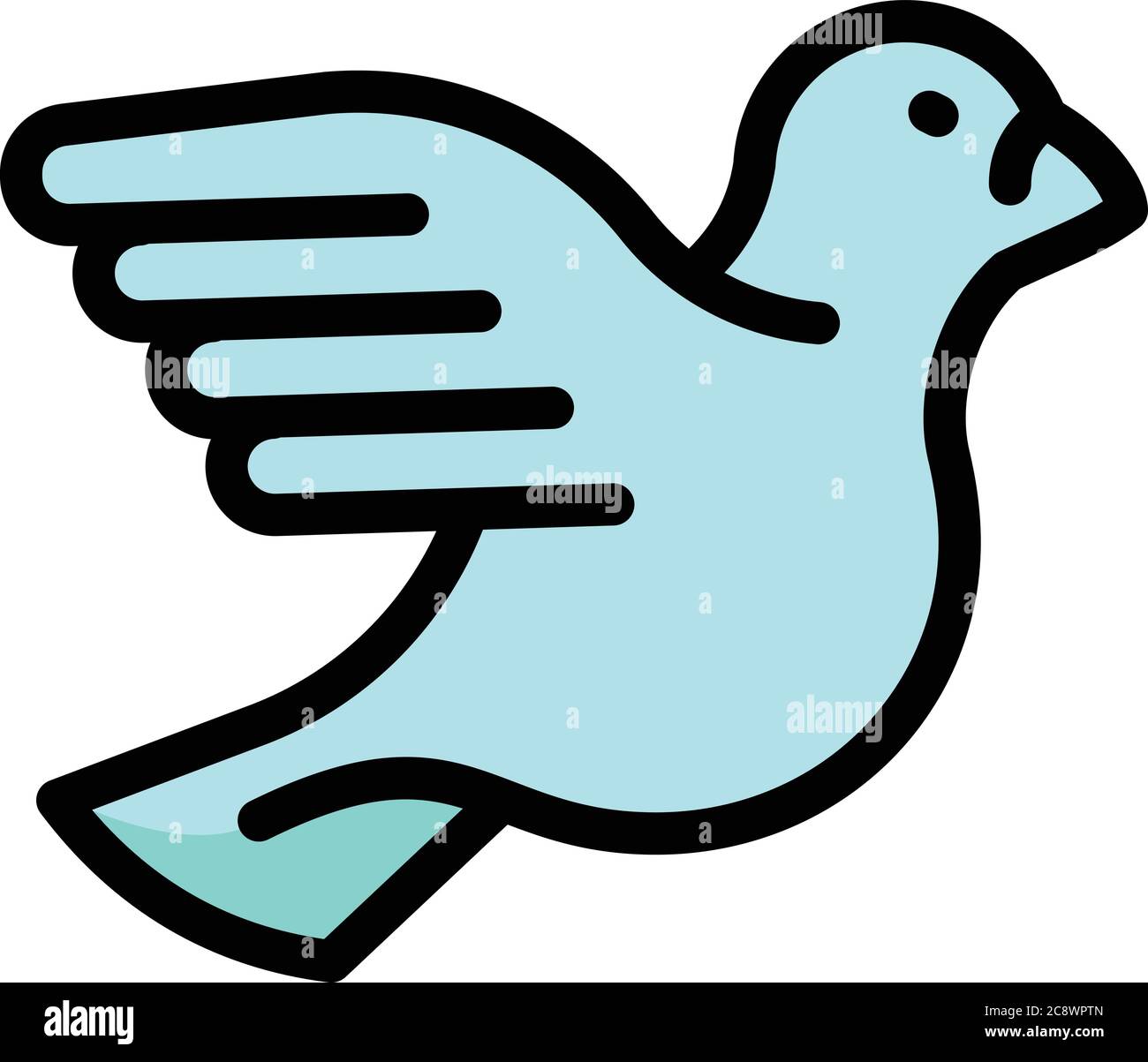 Taubenvogel-Symbol. Umriss Taube Vogel Vektor-Symbol für Web-Design ...