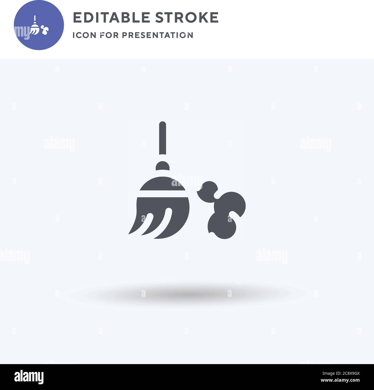 Besen Icon Vektor, gefüllt flache Zeichen, solide Piktogramm isoliert ...