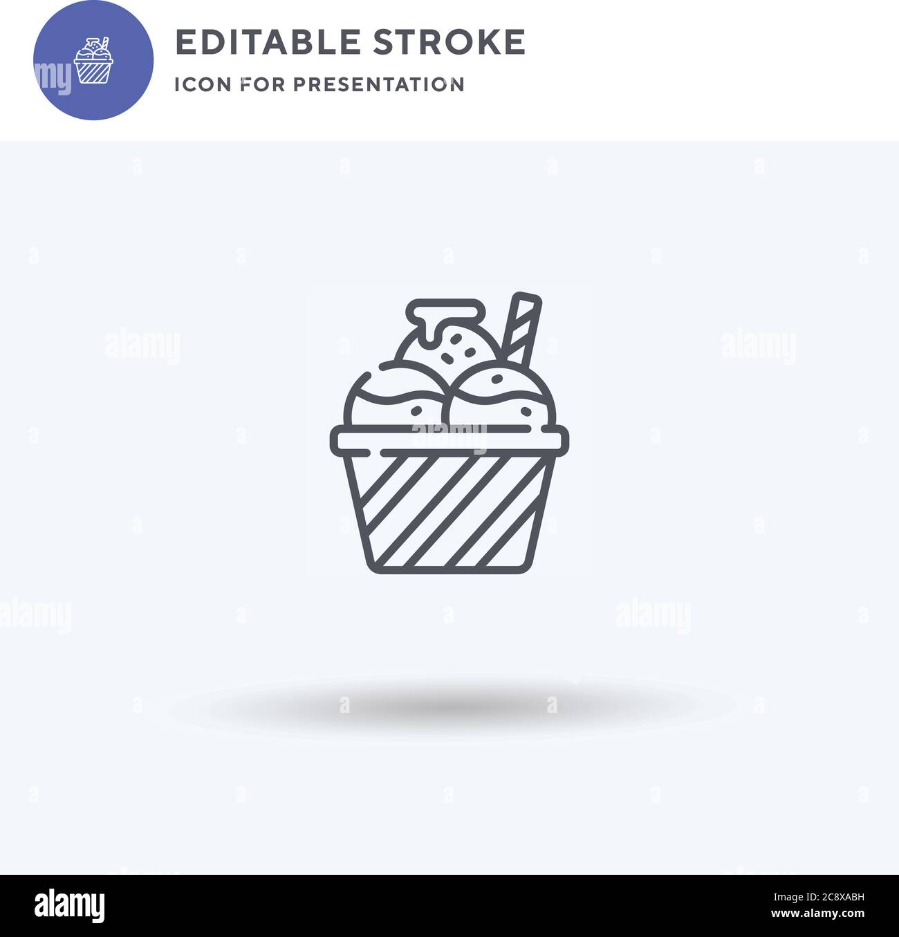 Ice Cream Cup Icon Vektor, gefüllt flaches Zeichen, solides Piktogramm ...