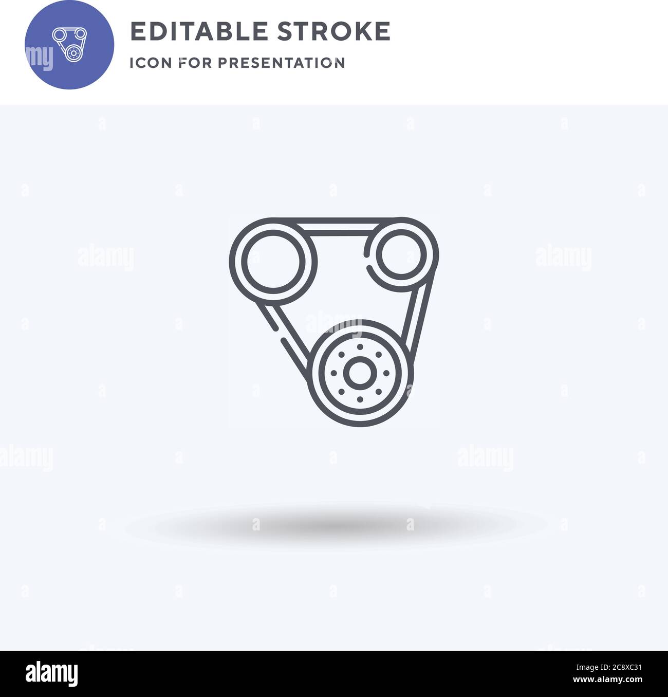 Timing Belt Icon Vektor, gefüllt flaches Zeichen, solides Piktogramm ...