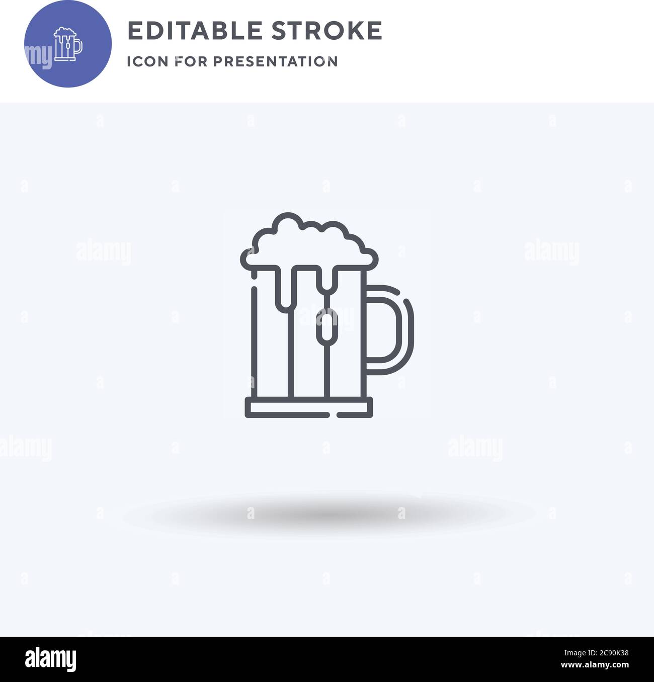 Hölzerner Becher Icon Vektor, gefülltes flaches Schild, solides ...