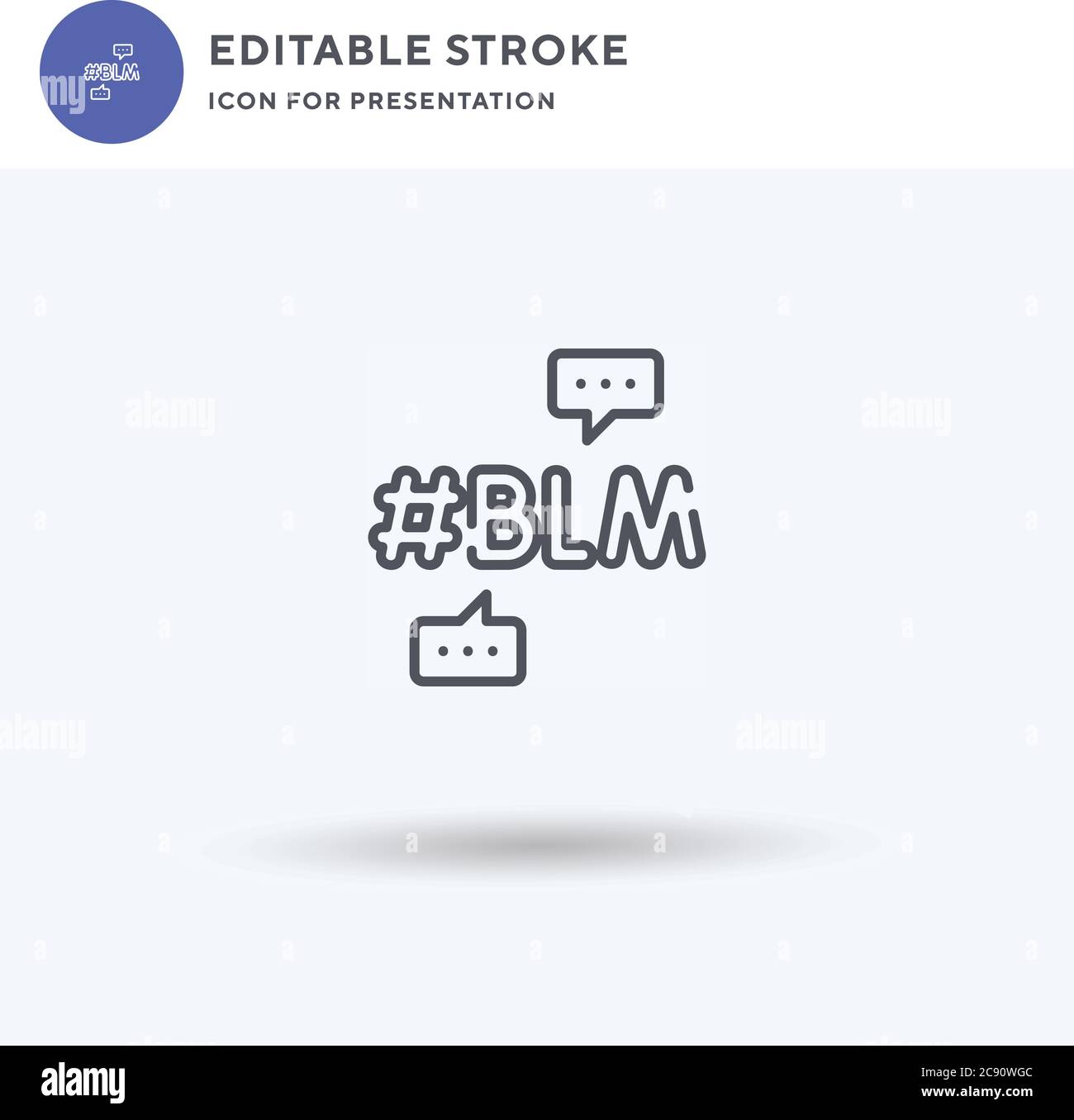 BLM Symbolvektor, gefülltes flaches Zeichen, solides Piktogramm ...