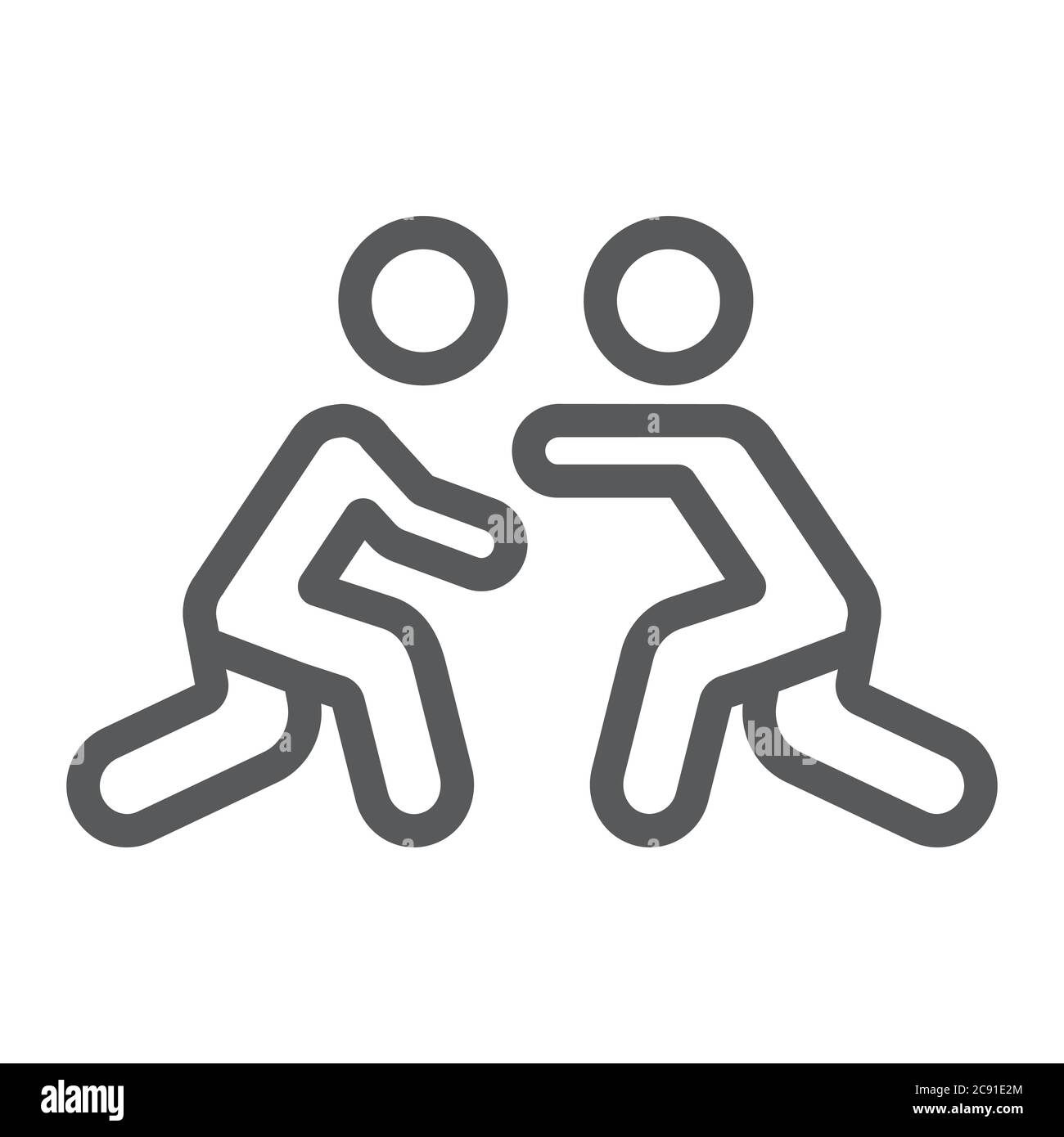 Wrestling Linie Symbol, Sport und Kampf, Wrestlers Kampf Zeichen ...