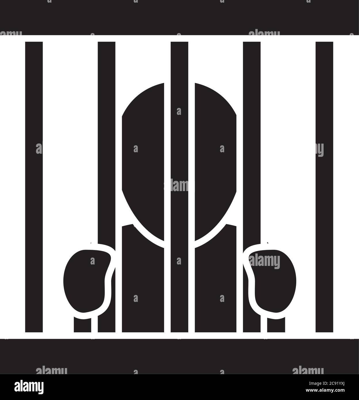 Silhouette man jail Stock-Vektorgrafiken kaufen - Alamy