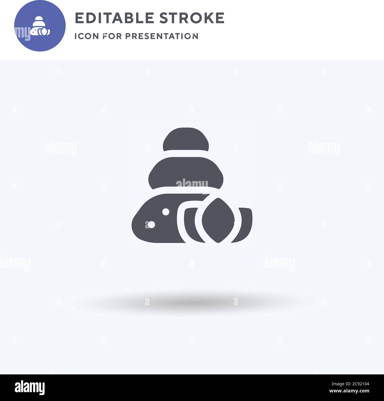 Steine Symbolvektor, gefülltes flaches Zeichen, solides Piktogramm ...