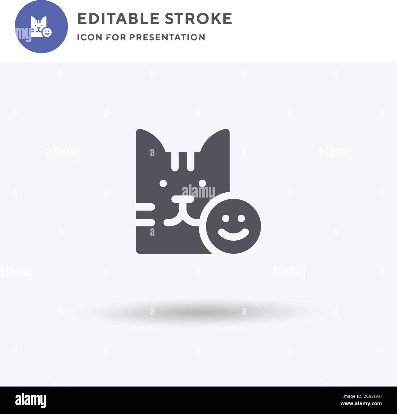 Katzensymbol-Vektor, gefülltes flaches Zeichen, solides Piktogramm ...