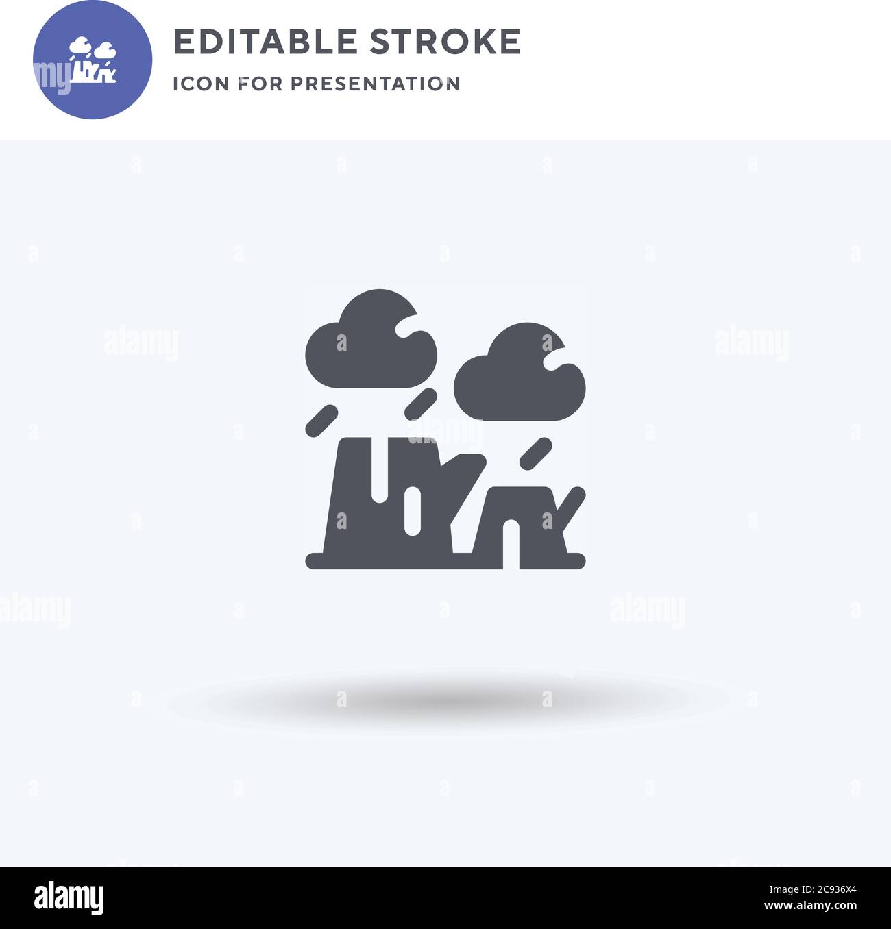 Entwaldung Icon Vektor, gefüllt flaches Zeichen, solides Piktogramm ...