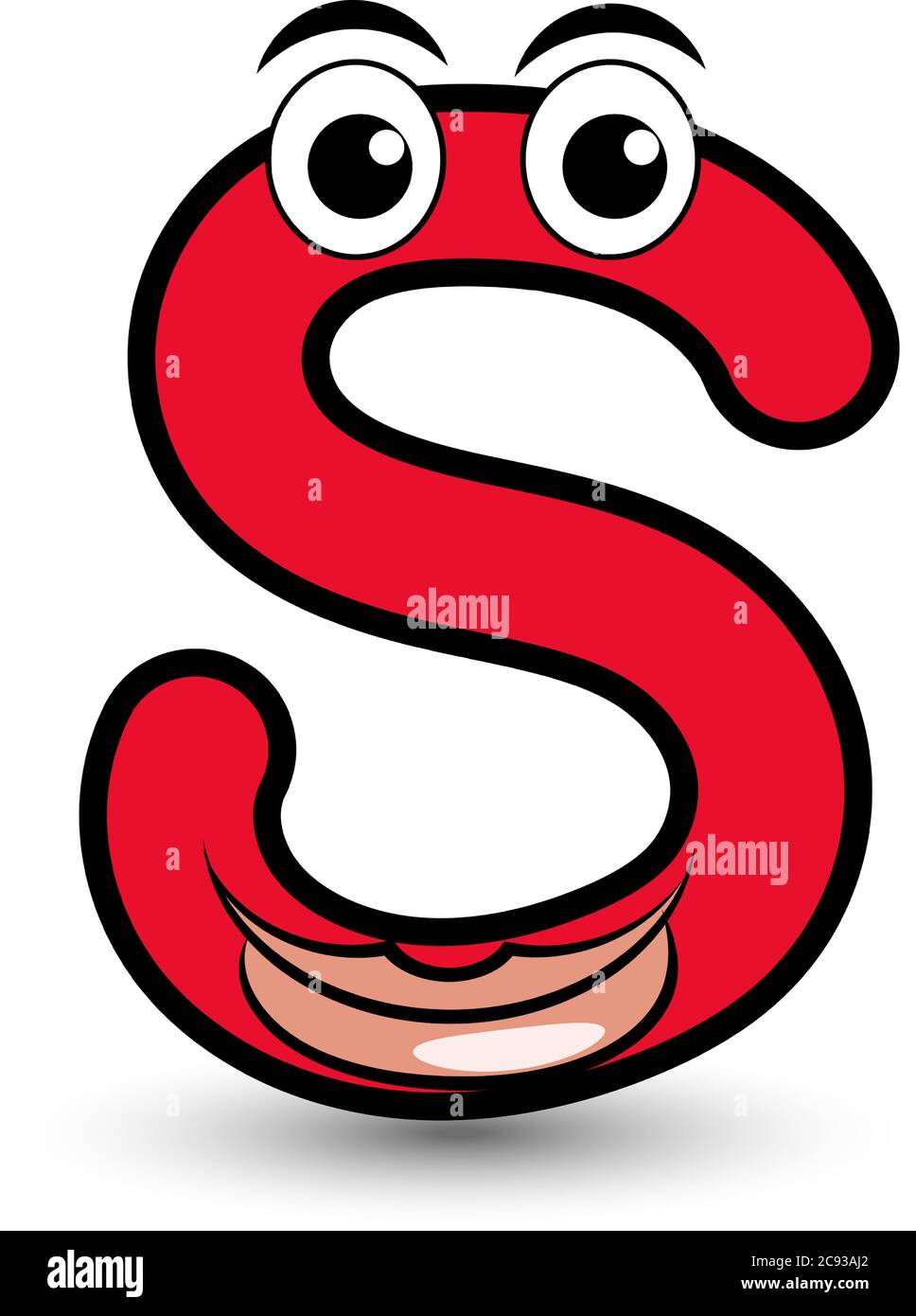 Lustige Hand gezeichnet Cartoon gestylt Schriftart bunten Buchstaben S ...