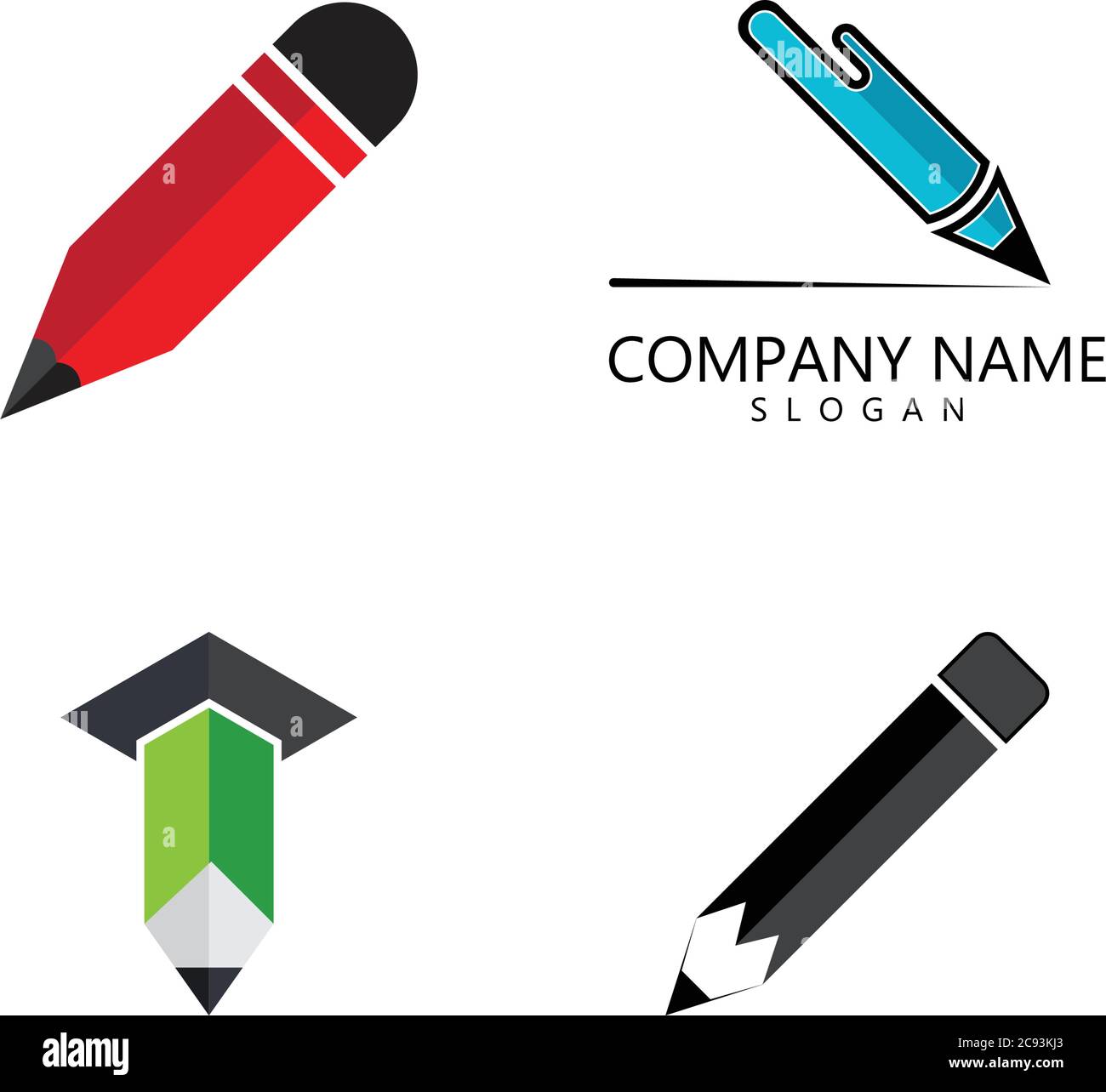Bleistift Logo Symbol Vektor Vorlage Design Stock-Vektorgrafik - Alamy