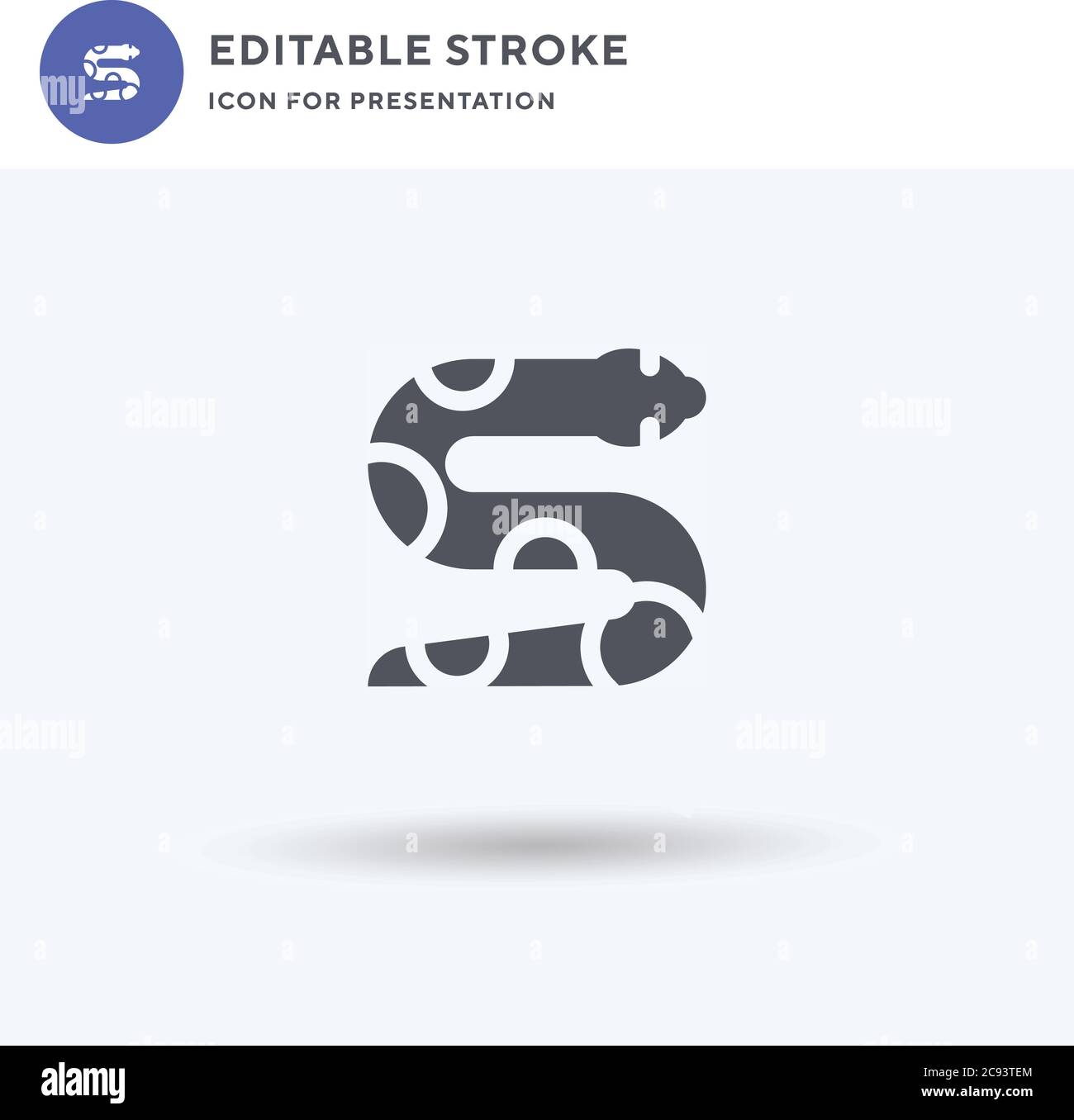 Python-Symbolvektor, gefülltes flaches Zeichen, solides Piktogramm ...