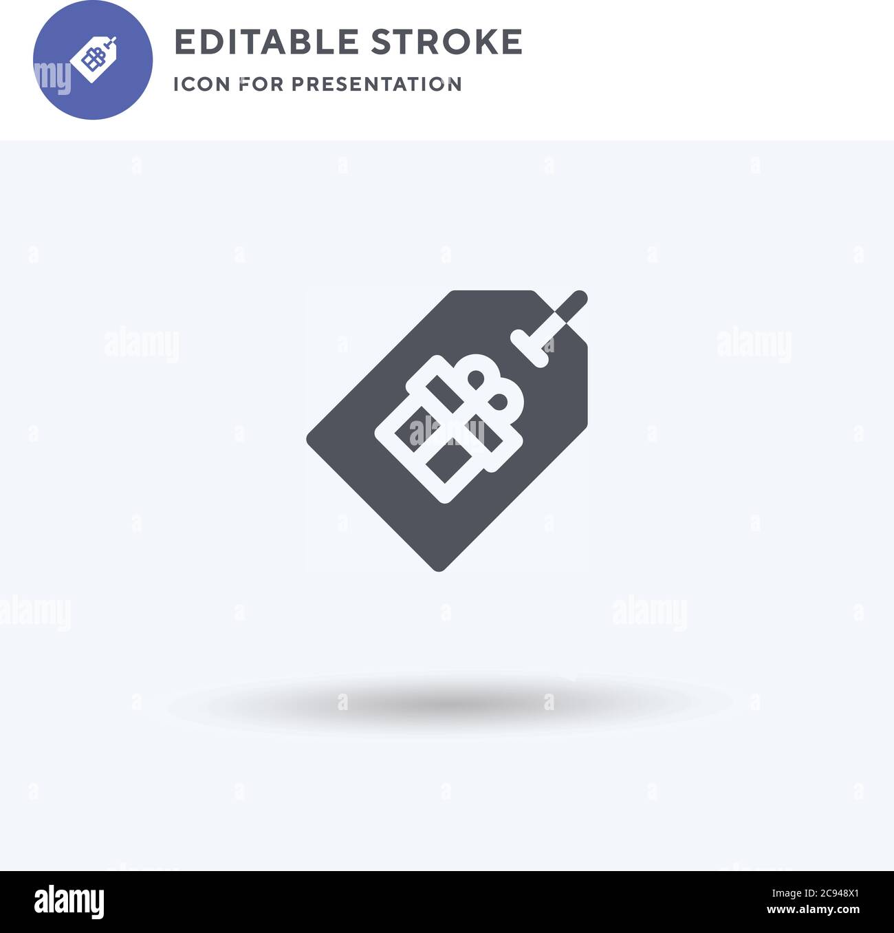 Preis Tag Icon Vektor, gefüllt flaches Zeichen, solides Piktogramm ...