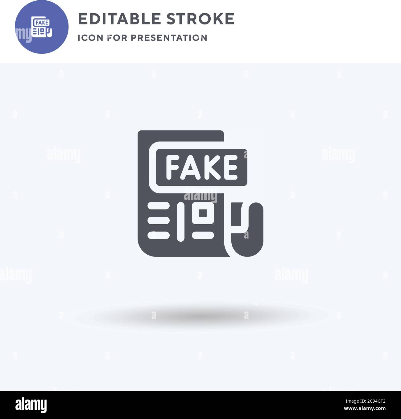 Fake News Icon Vektor, gefüllt flache Zeichen, solide Piktogramm ...