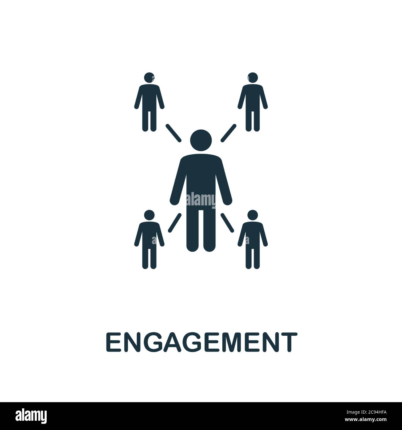 Symbol „emotionale Bindung“. Einfaches Element aus der Community ...