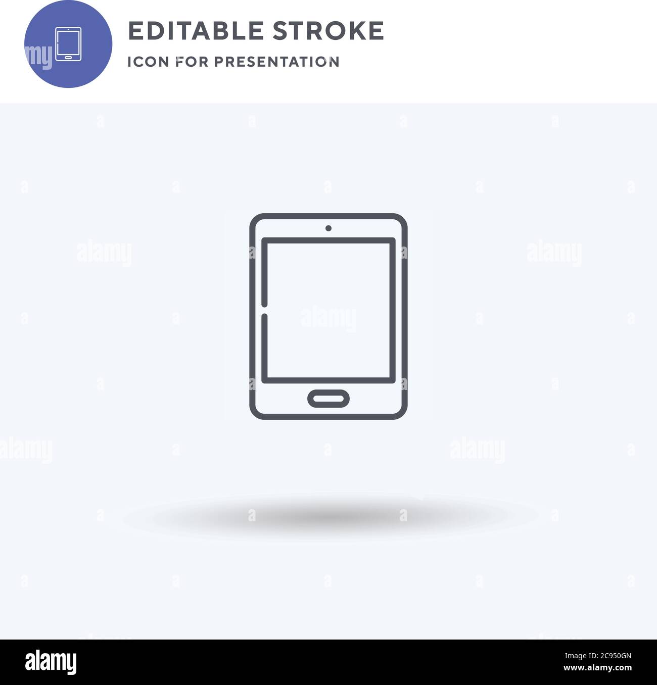 Tablet-Symbolvektor, gefülltes flaches Zeichen, solides Piktogramm ...