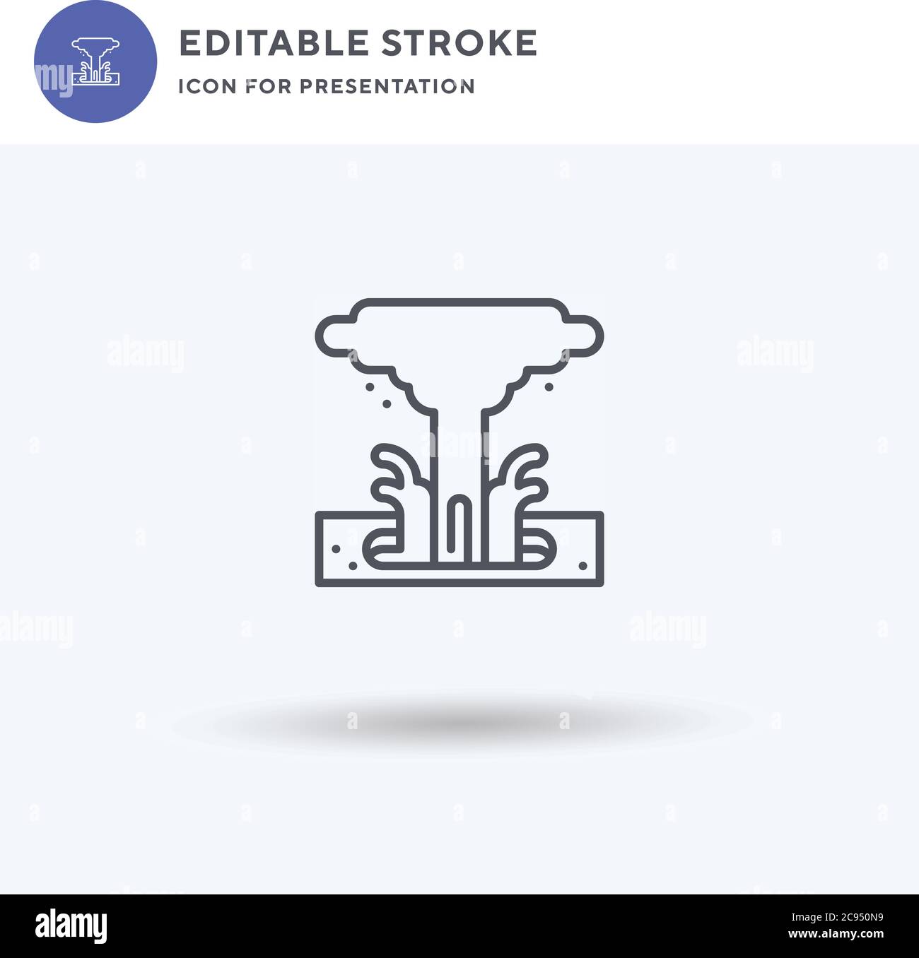 Geyser Symbolvektor, gefülltes flaches Zeichen, solides Piktogramm ...