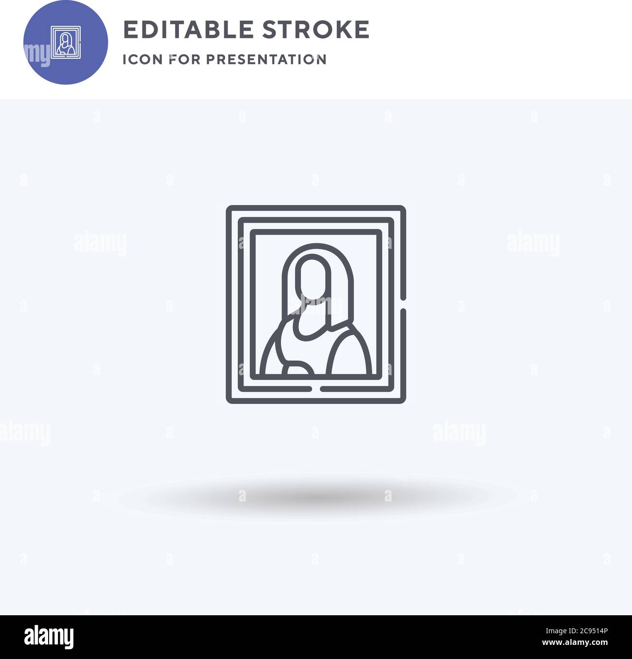 Mona Lisa Icon Vektor, gefülltes flaches Schild, solides Piktogramm ...