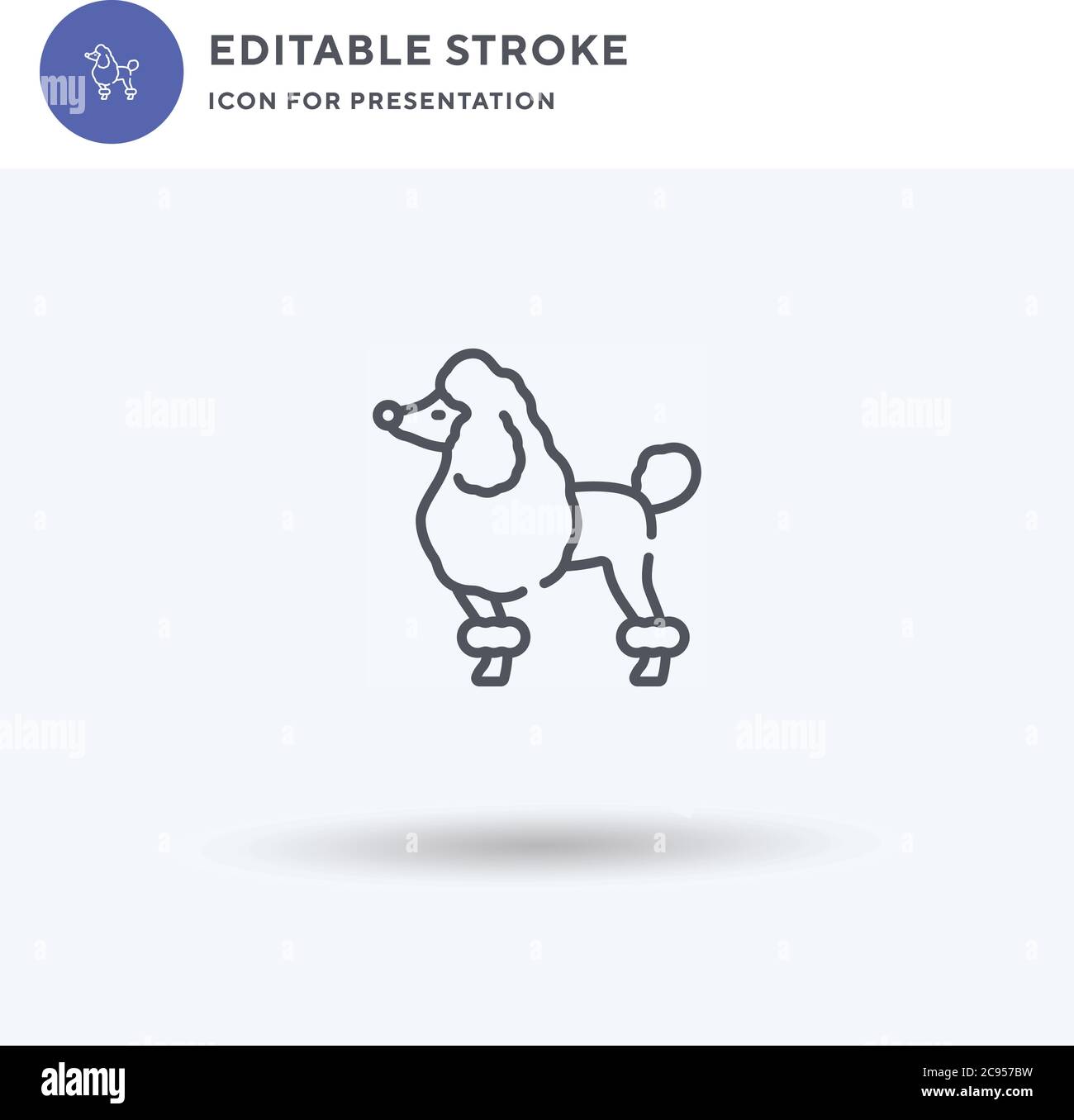 Pudel-Symbol-Vektor, gefüllt flache Zeichen, solide Piktogramm isoliert ...