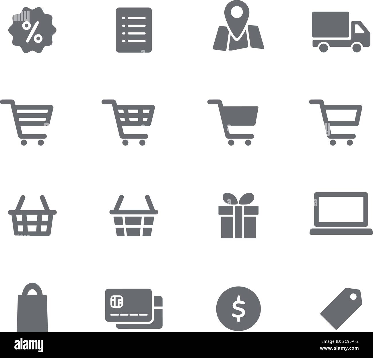 Online-Shopping-Symbole gesetzt. Vektor-Piktogramm-Symbole. Set von ...