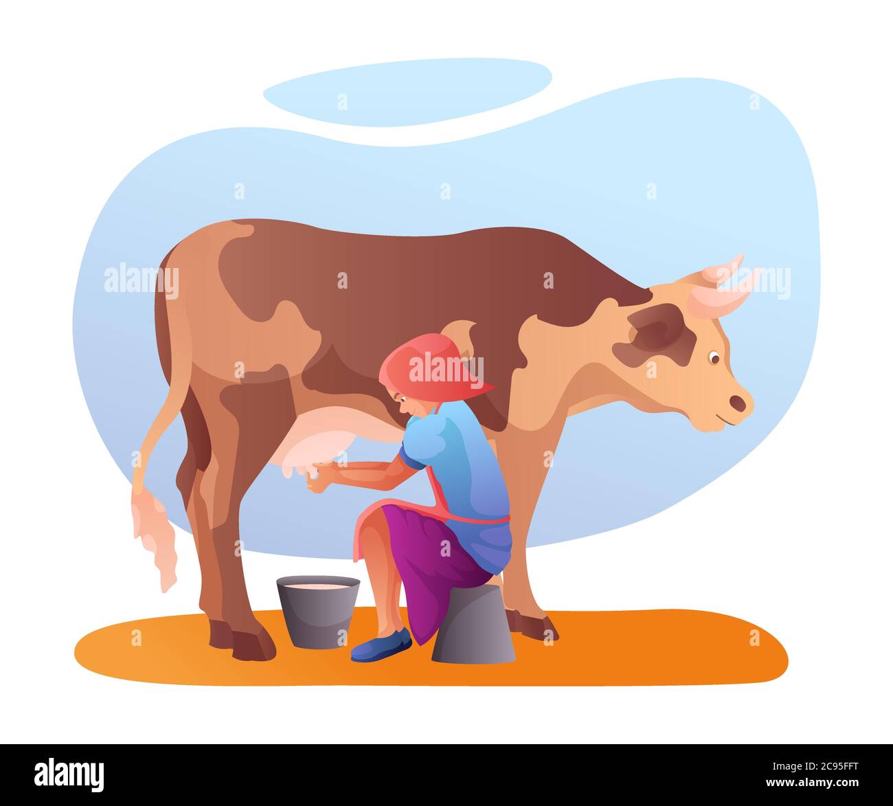 Kuh melken frau Stock-Vektorgrafiken kaufen - Alamy