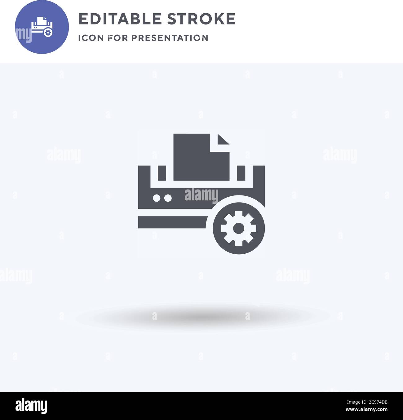 Druck-Symbol-Vektor, gefülltes flaches Zeichen, solides Piktogramm ...