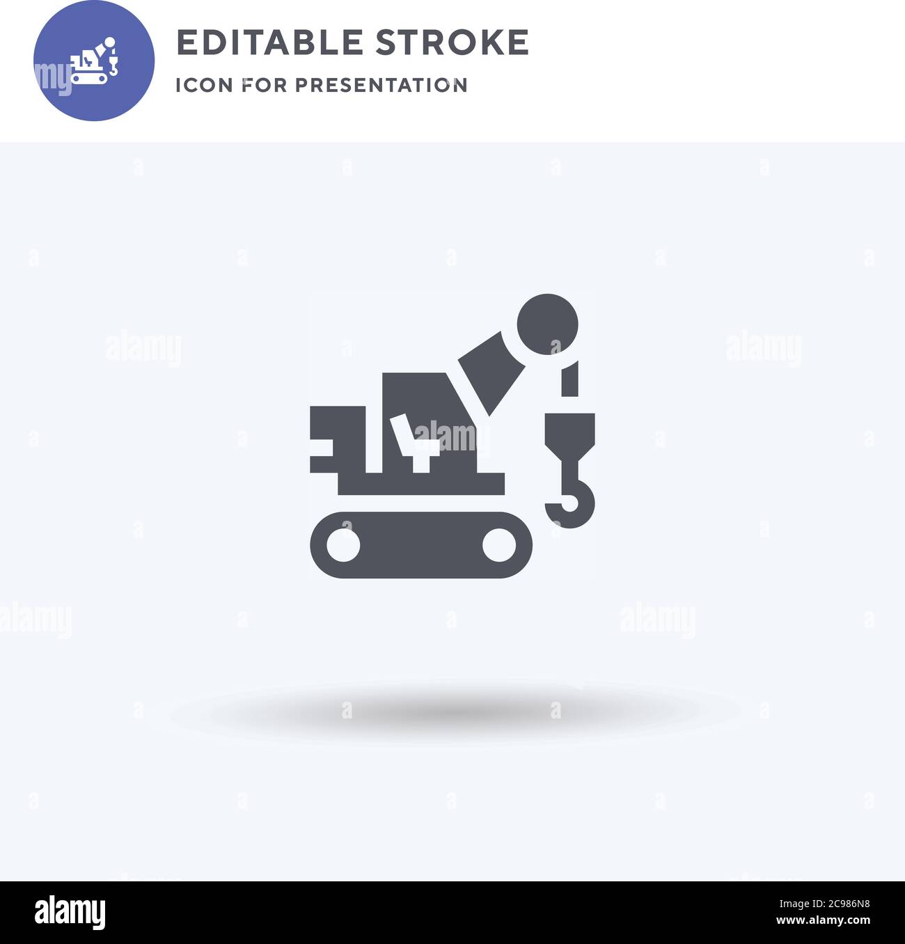 Bagger Icon Vektor, gefüllt flache Zeichen, solide Piktogramm isoliert ...