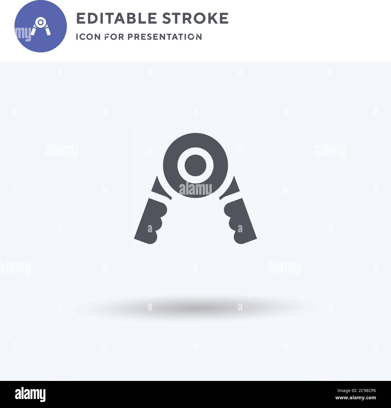 Hand-Presse-Symbolvektor, gefülltes flaches Zeichen, solides Piktogramm ...