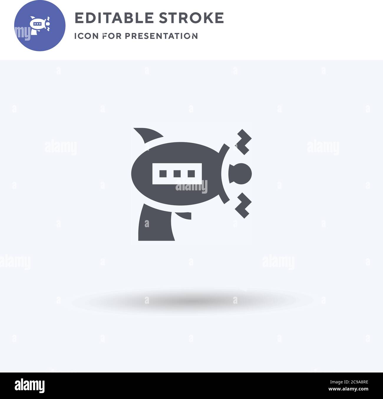 Blaster Icon Vektor, gefüllt flaches Zeichen, solides Piktogramm ...