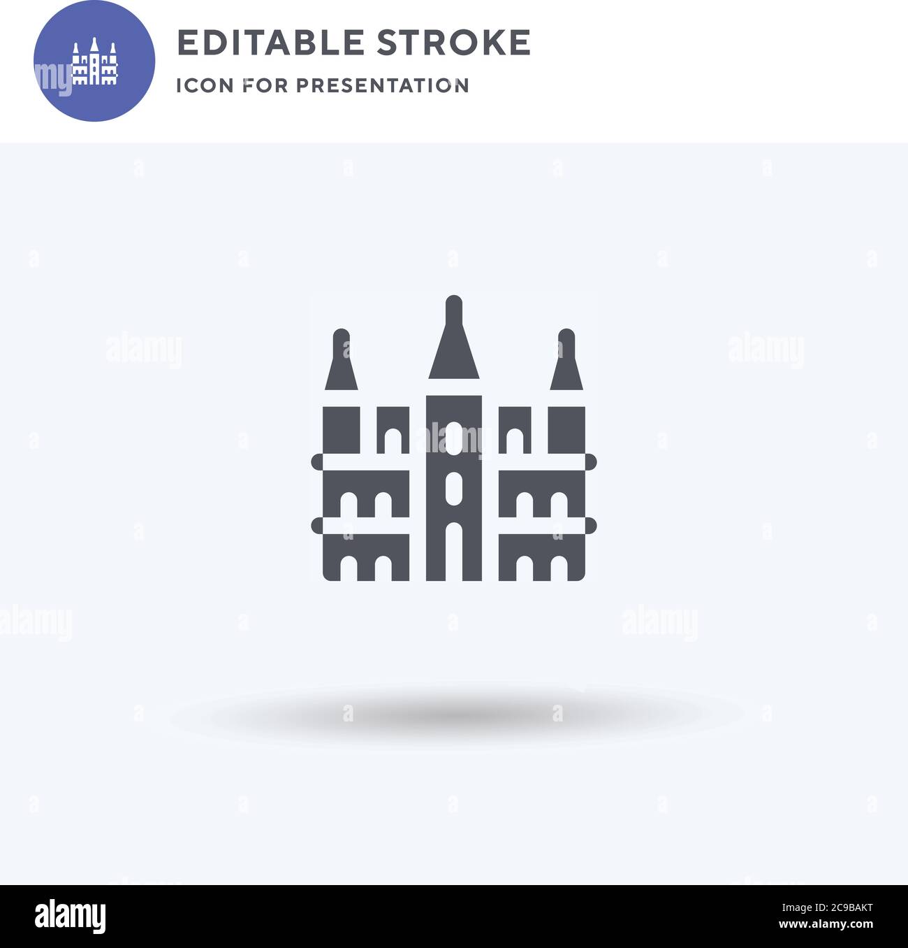 Rathaus-Symbolvektor Brüssel, gefülltes flaches Schild, solides ...