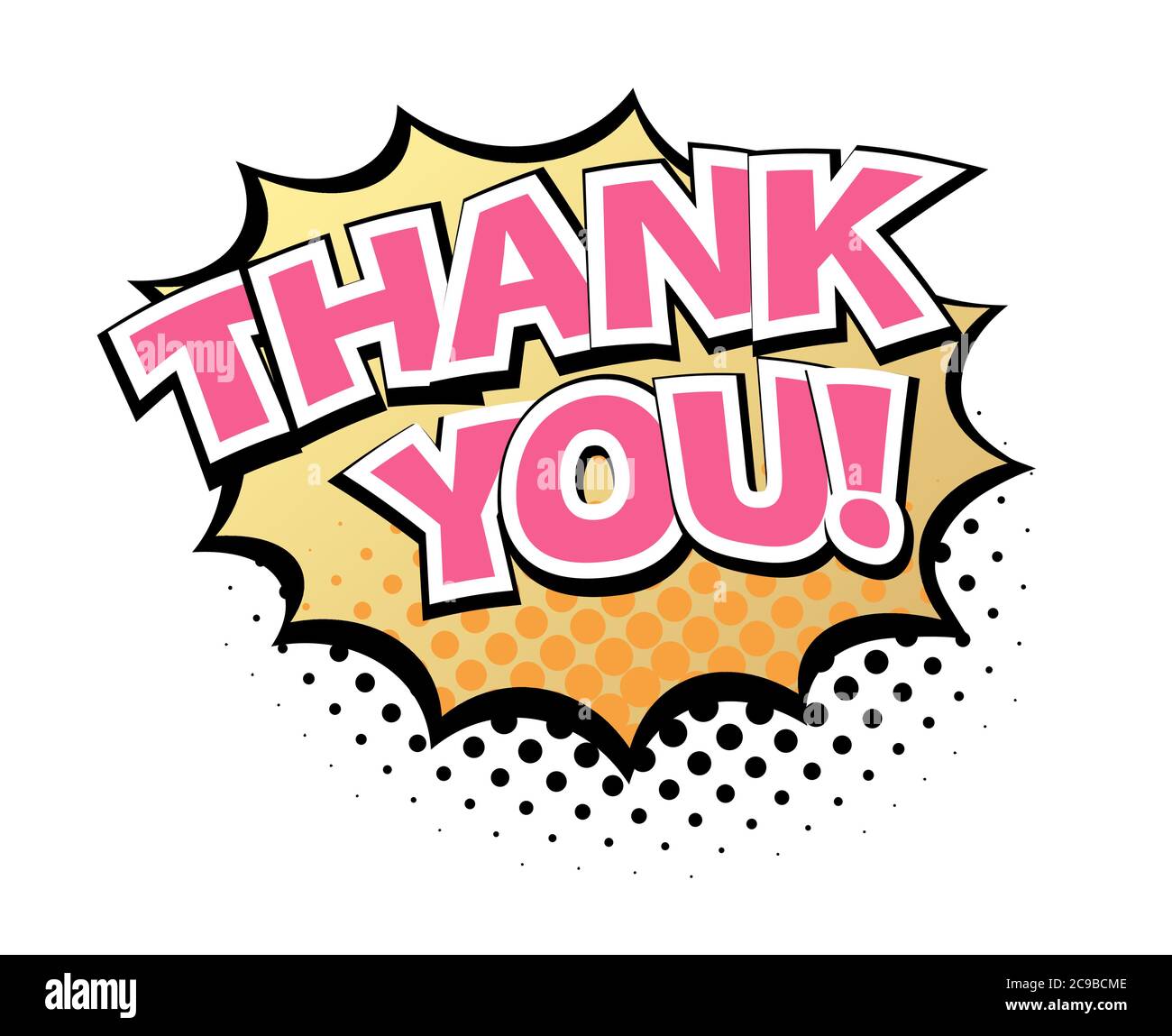 Comic Lettering Danke. Comic Sprechblase mit emotionalem Text Danke ...