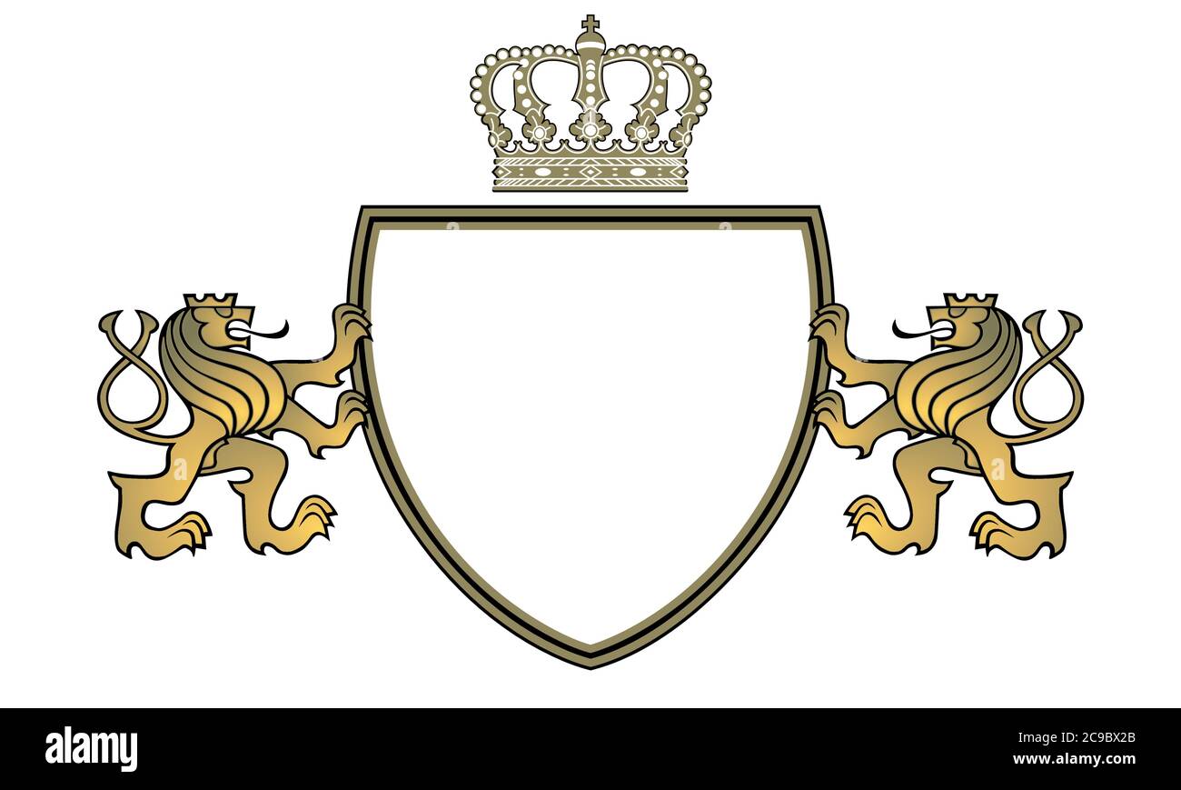 Königlicher Löwe Wappen heraldry Emblem - Vektor-Illustration Stock ...