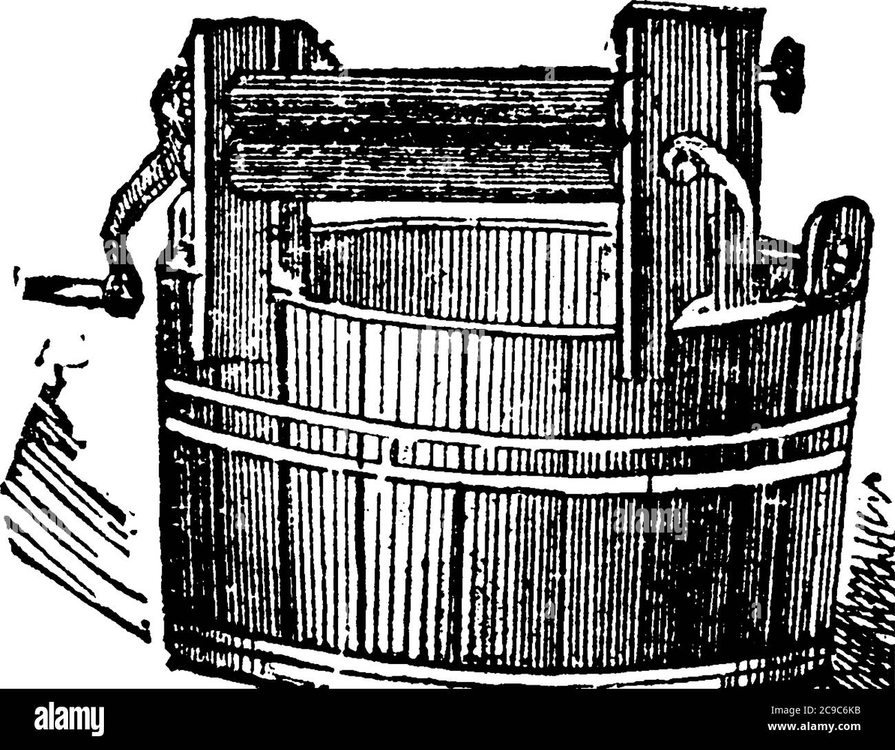 Wringer ist ein Gerät zum Wringen von Wasser aus nasser Kleidung, Mops ...