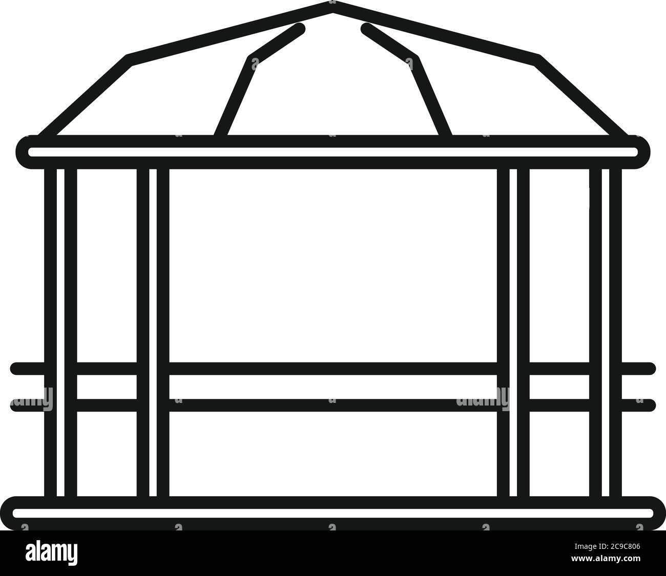 Pavillon-Pavillon-Symbol. Skizzieren Pavillon Pavillon Vektor-Symbol ...