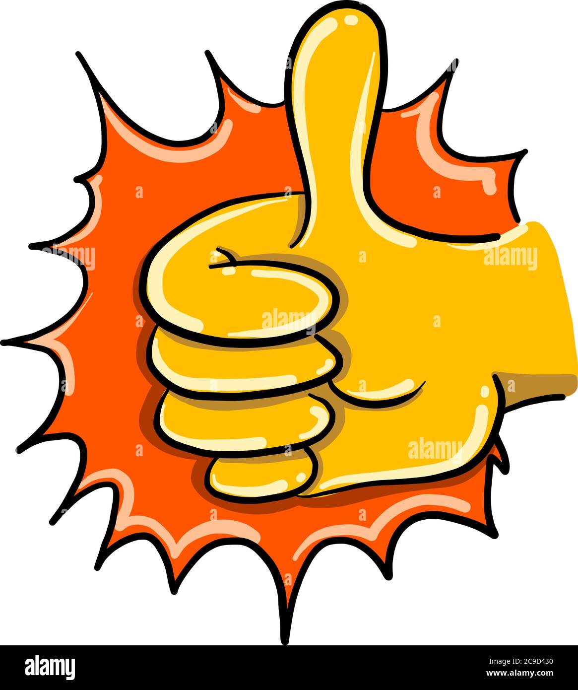 Daumen hoch, Illustration, Vektor auf weißem Hintergrund Stock-Vektorgrafik - Alamy