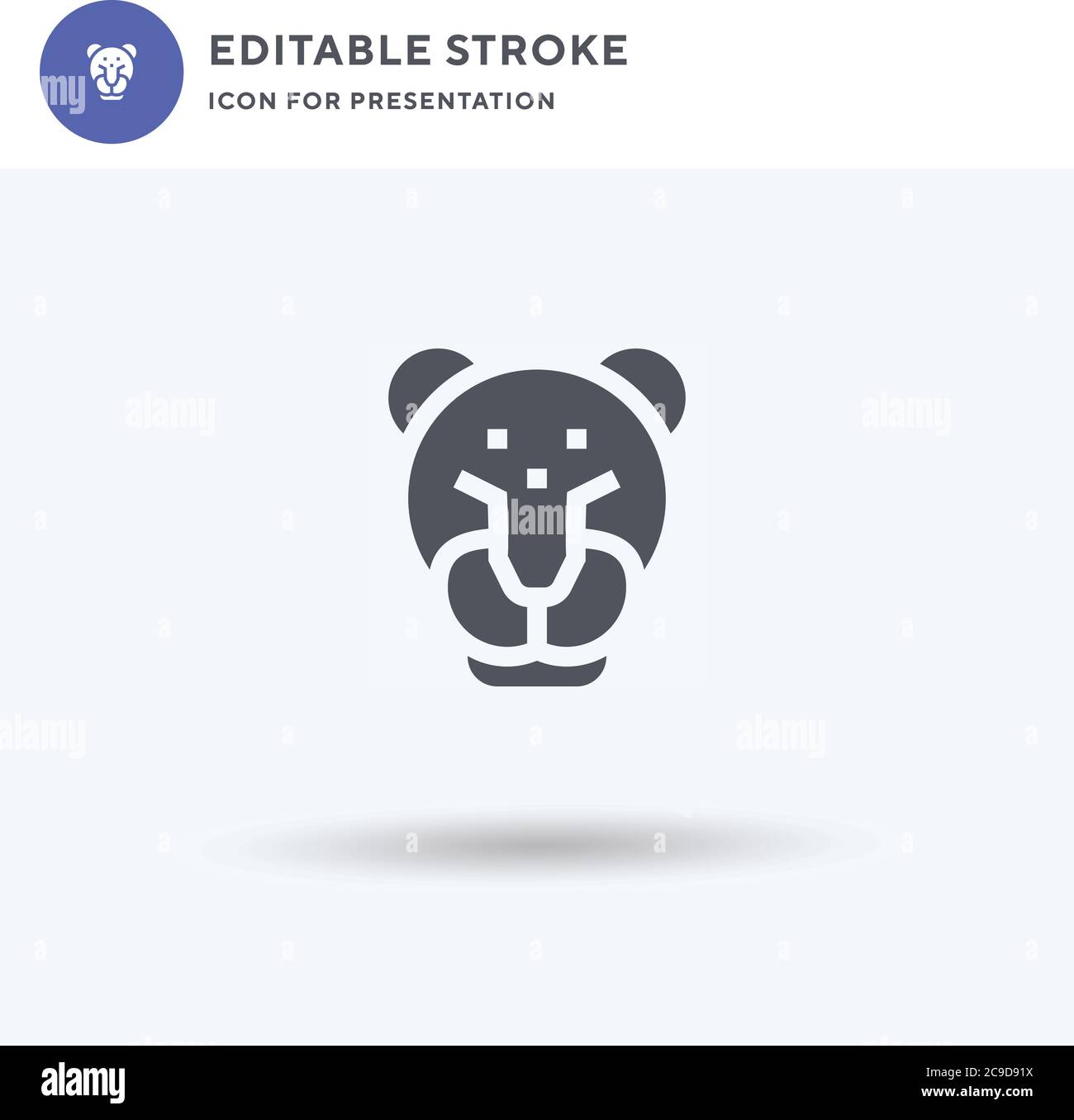 Leopard-Symbolvektor, gefülltes flaches Zeichen, solides Piktogramm ...