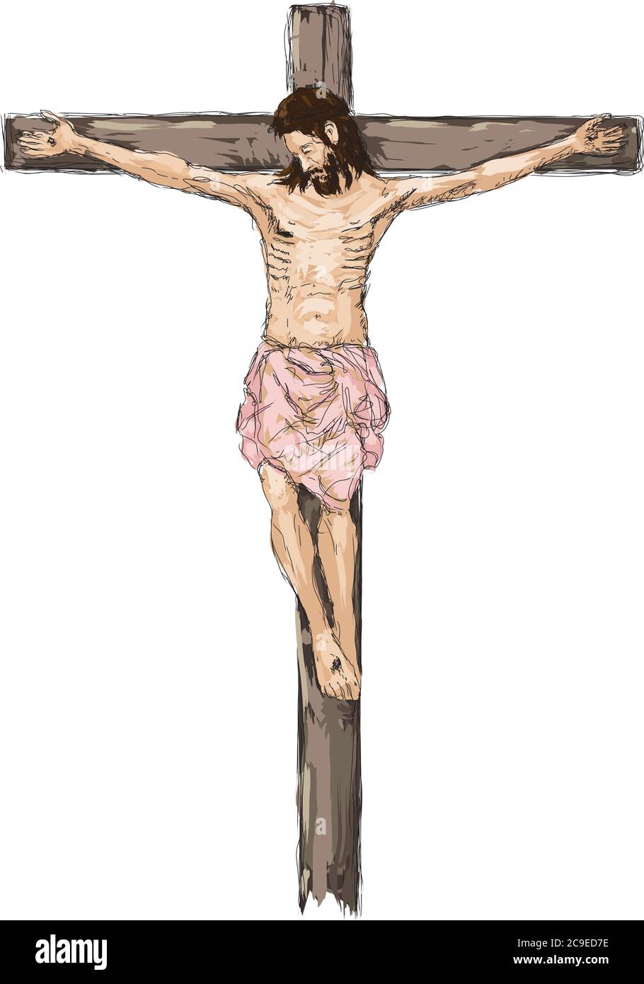 Crucifixion of jesus painting Stock-Vektorgrafiken kaufen - Alamy