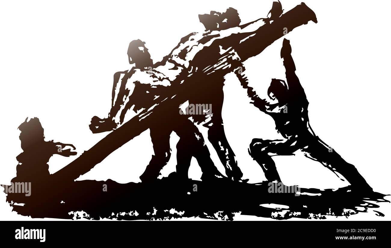 Crucifixion of jesus painting Ausgeschnittene Stockfotos und -bilder - Alamy