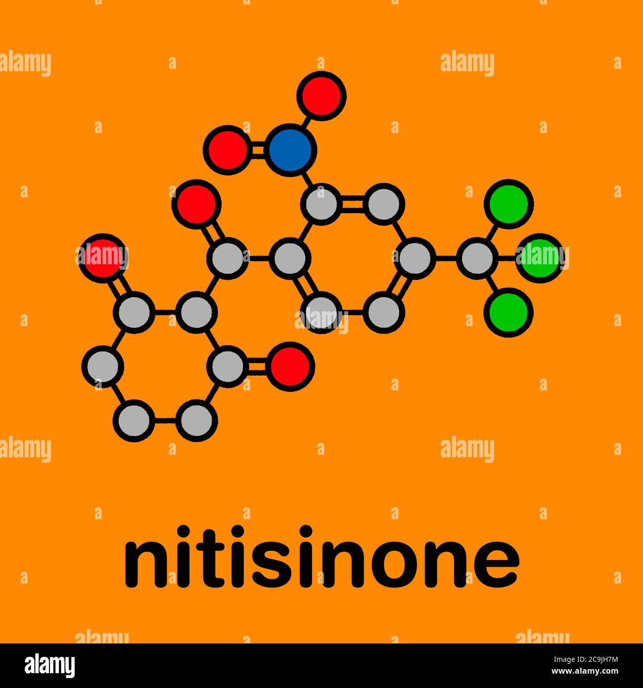 Nitisinon hereditäre Tyrosinämie Typ-1-Medikamentenmolekül. Stilisierte ...
