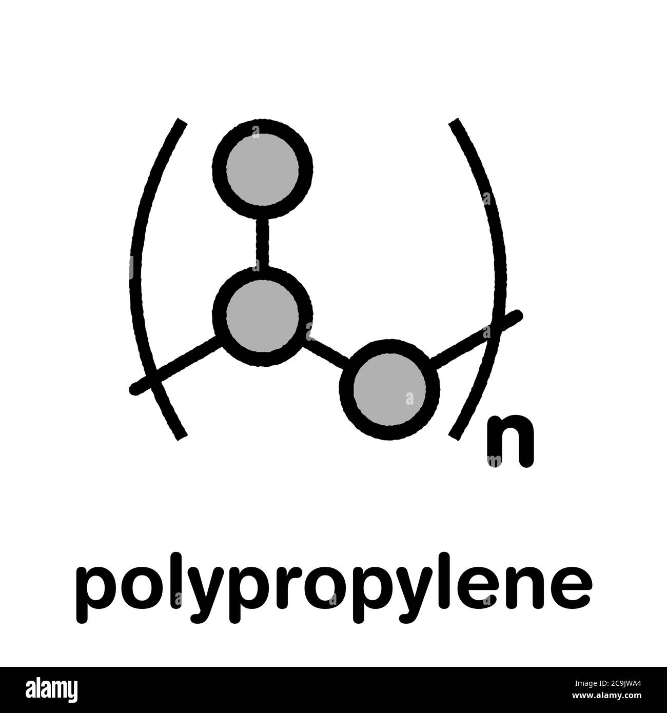 Chemical structure propylene propene polypropylene -Fotos und ...