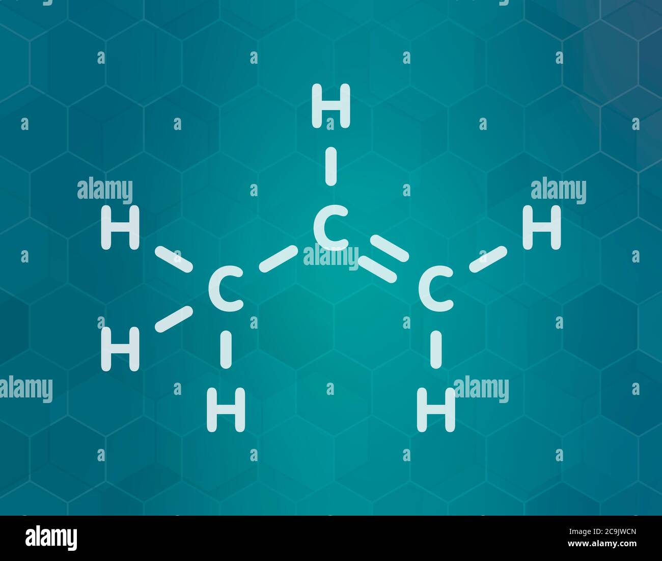 Chemical structure propylene propene polypropylene -Fotos und ...