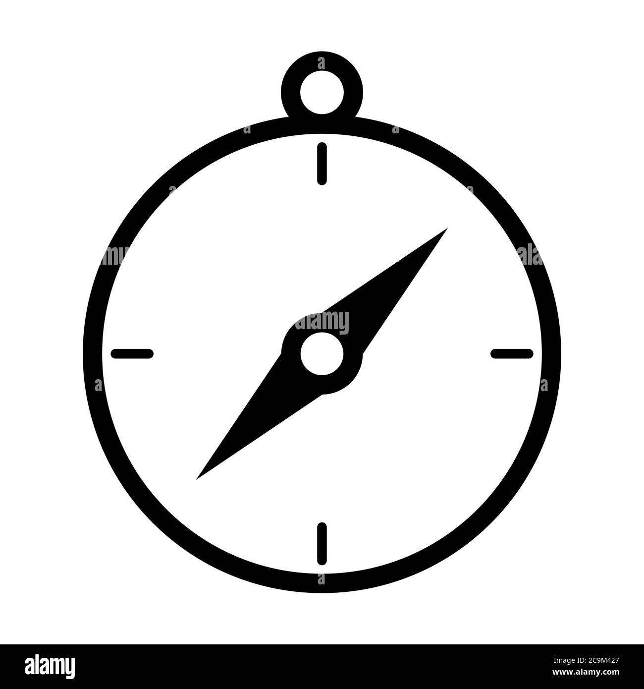 Kompass Symbol schwarz-weiß Navigationsgeräte Vektor-Illustration Stock ...