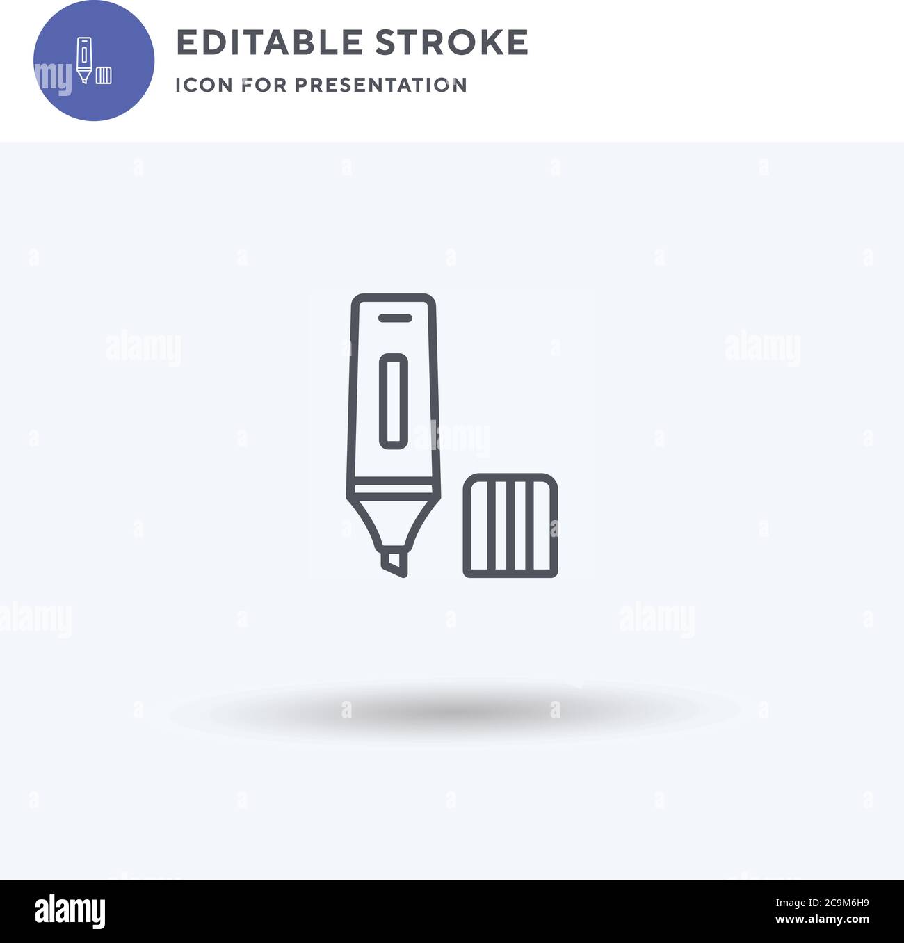 Textmarker Icon Vektor, gefüllt flache Zeichen, solides Piktogramm ...