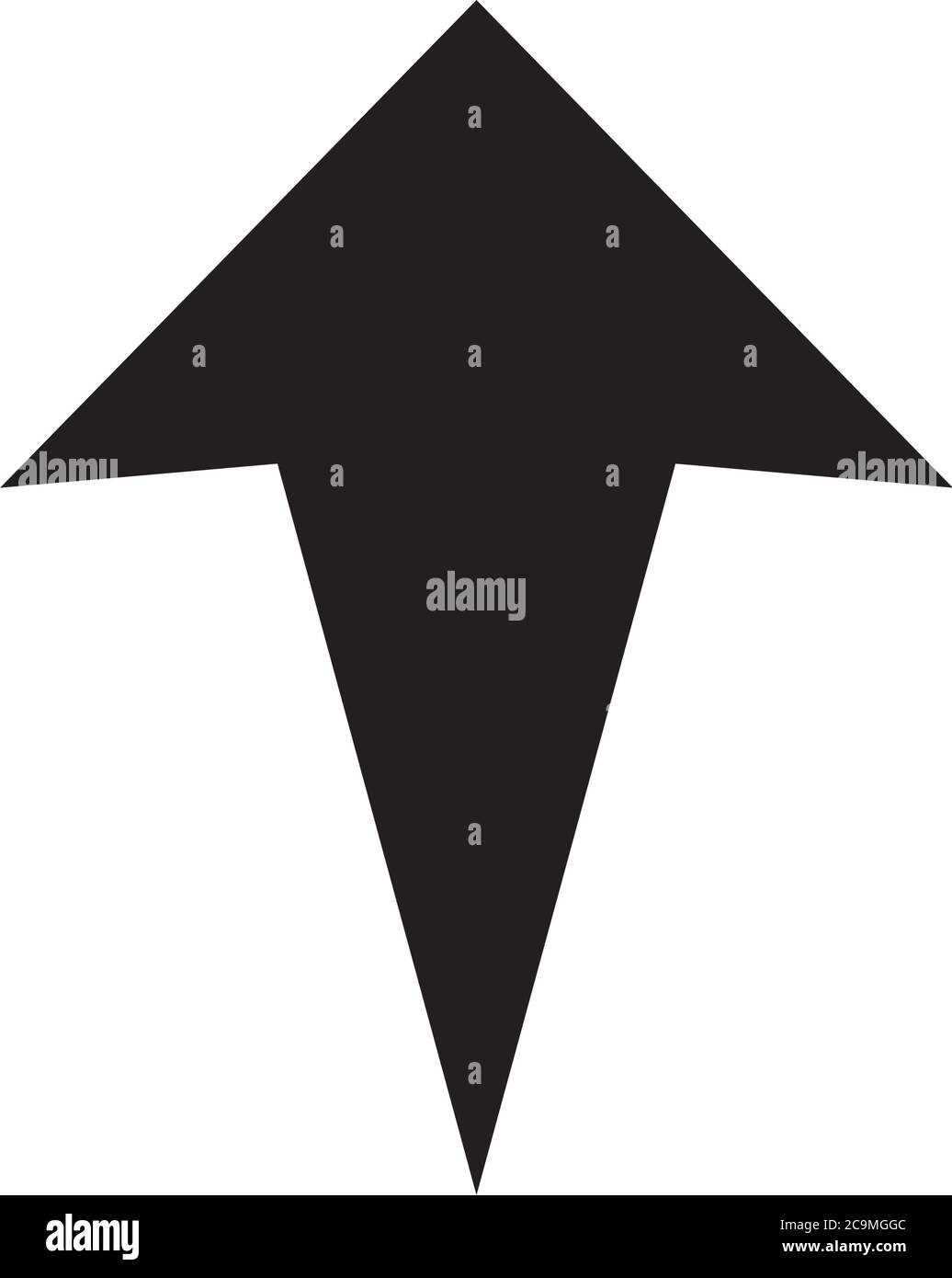 Langer Pfeil nach oben Symbol über weißem Hintergrund, Silhouette Stil ...