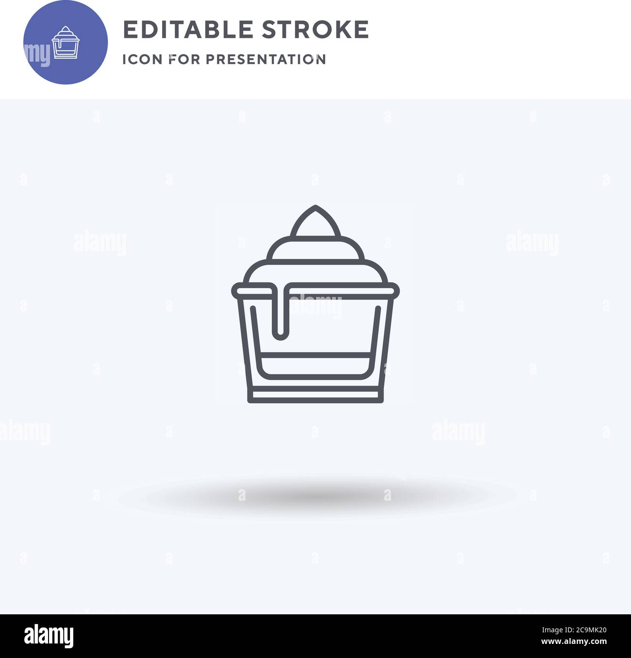 Sundae Symbolvektor, gefülltes flaches Zeichen, solides Piktogramm ...