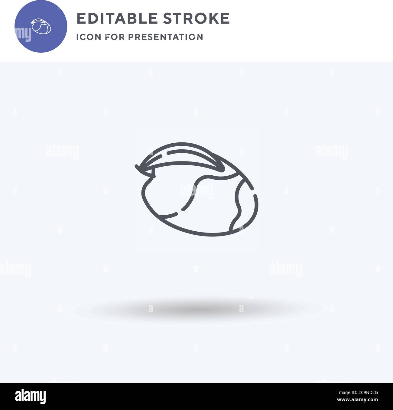 Mango-Symbolvektor, gefülltes flaches Zeichen, solides Piktogramm ...