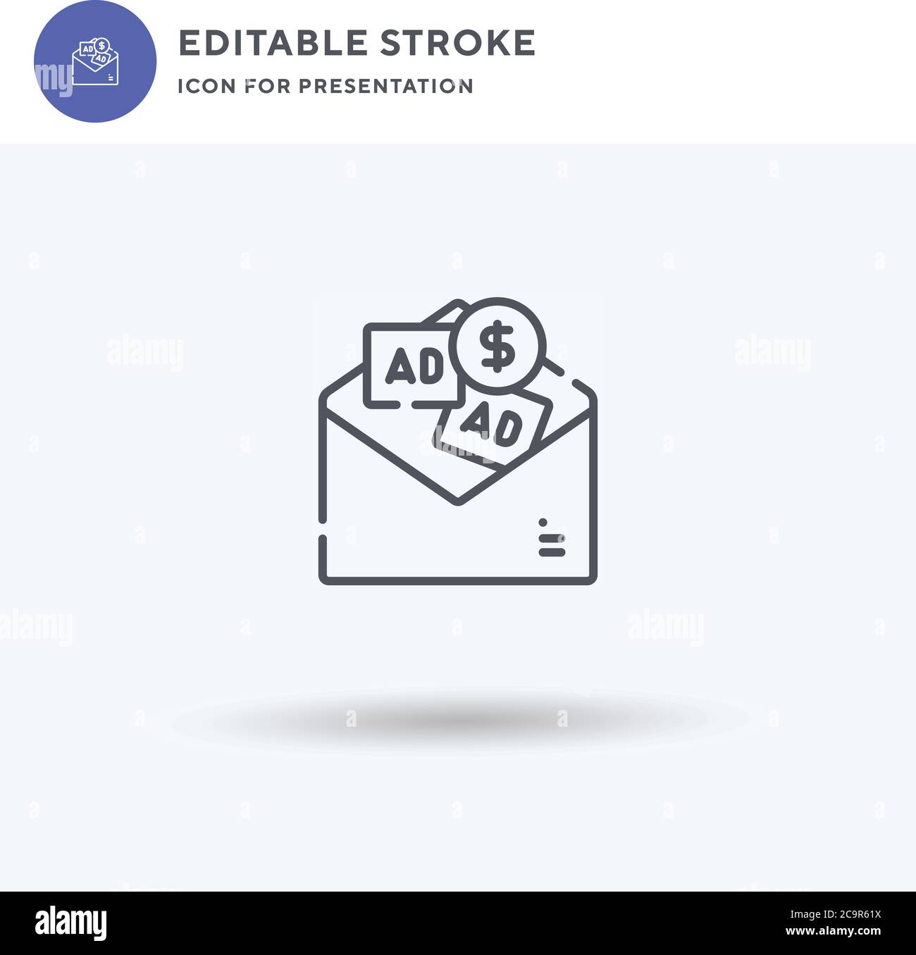 Ads Icon Vektor, gefüllt flache Zeichen, solide Piktogramm isoliert auf ...