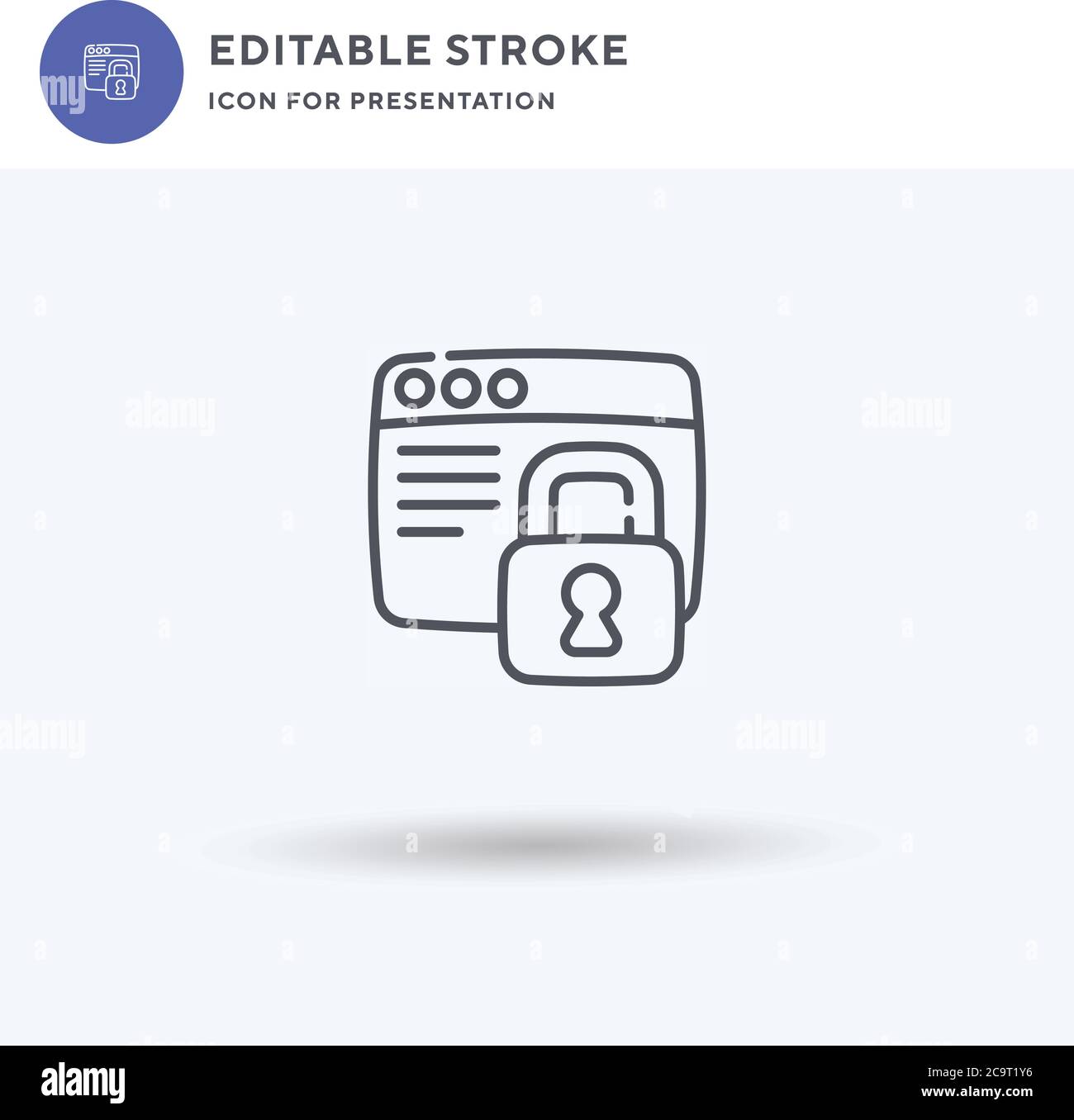 Web Lock Icon Vektor, gefülltes flaches Zeichen, solides Piktogramm ...